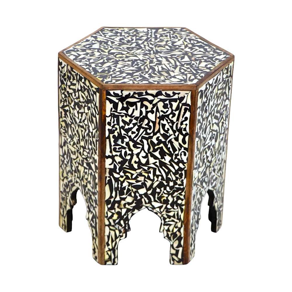 Moroccan Bone Inlay Side Table by Sheherazade Event